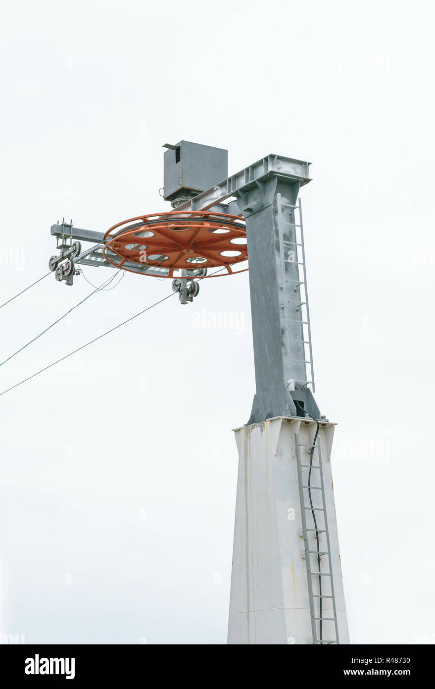 Design of the main ski lift support electric Stock Photo - Alamy