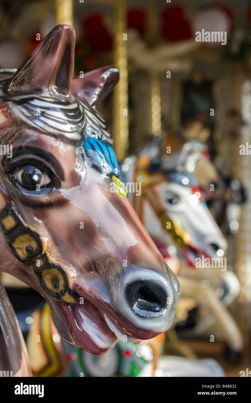 Vintage carousel horse nighttime hi-res stock photography and images ...