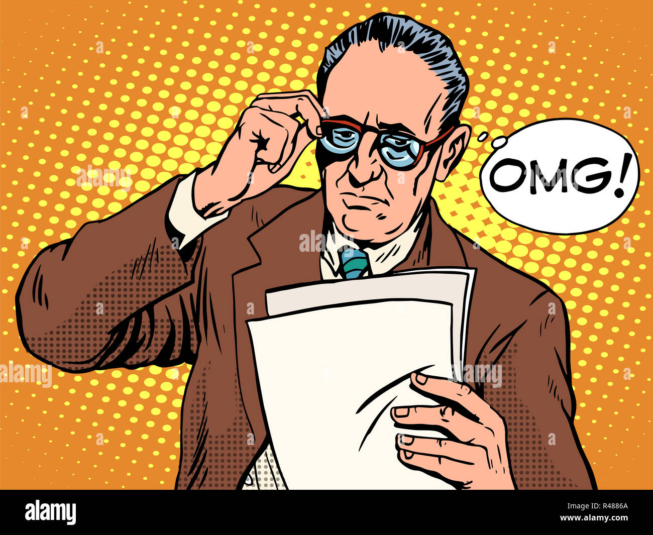 OMG surprised boss business concept Stock Photo - Alamy