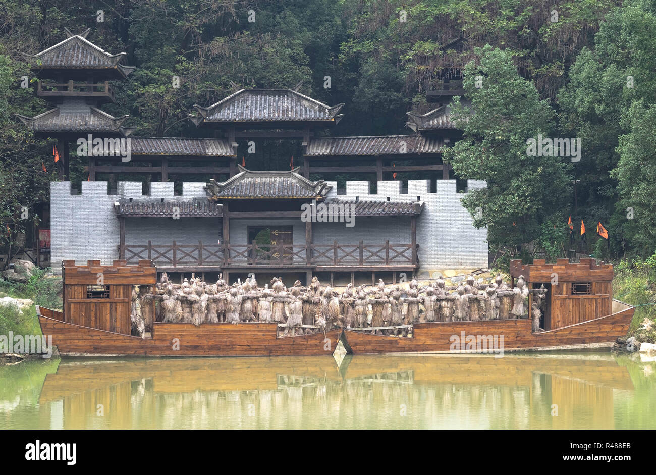 Chibi, Hubei/ CHINA - OCT 25, 2018:The ancient battle field of The red ...