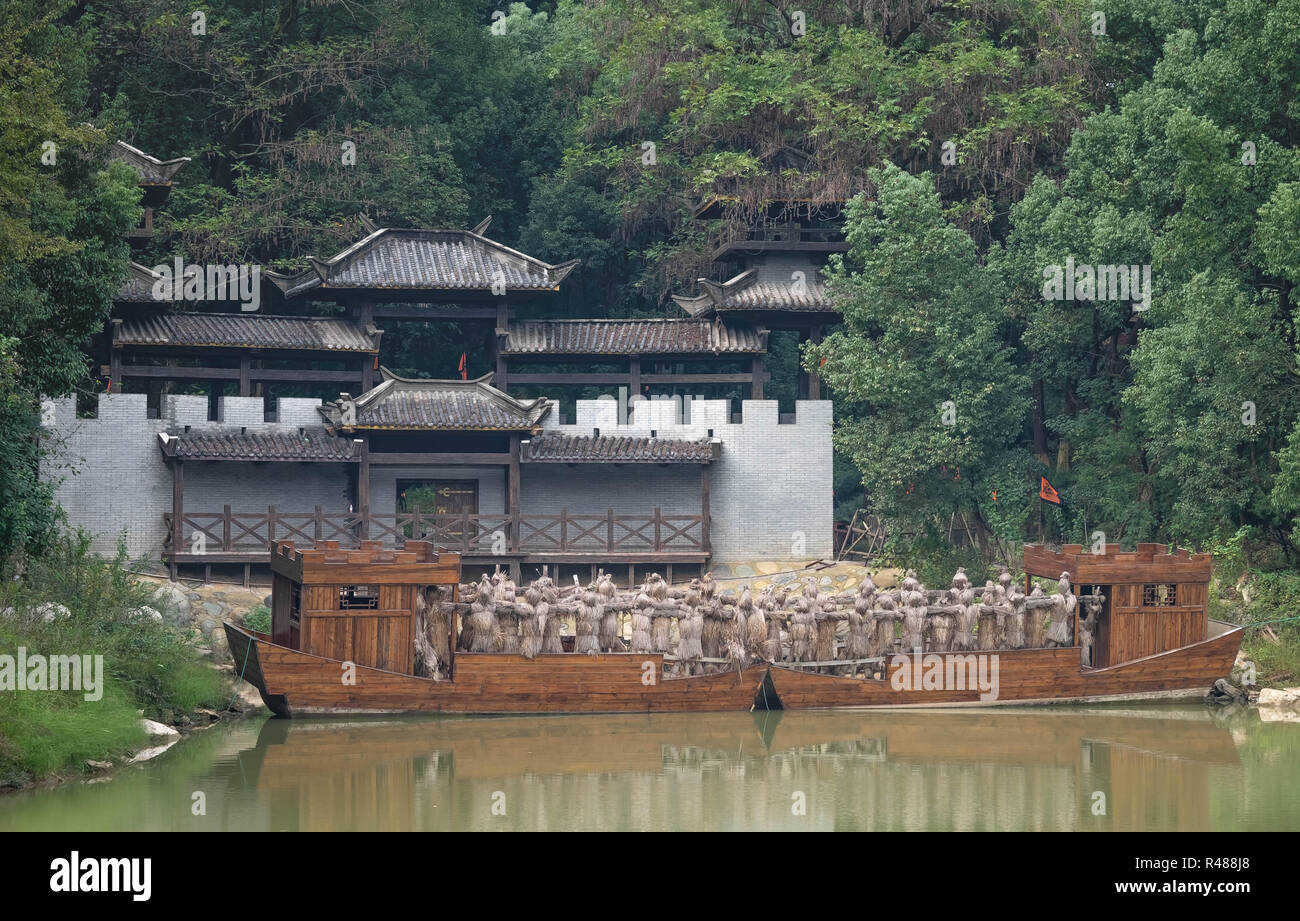 Chibi, Hubei/ CHINA - OCT 25, 2018:The ancient battle field of The red ...