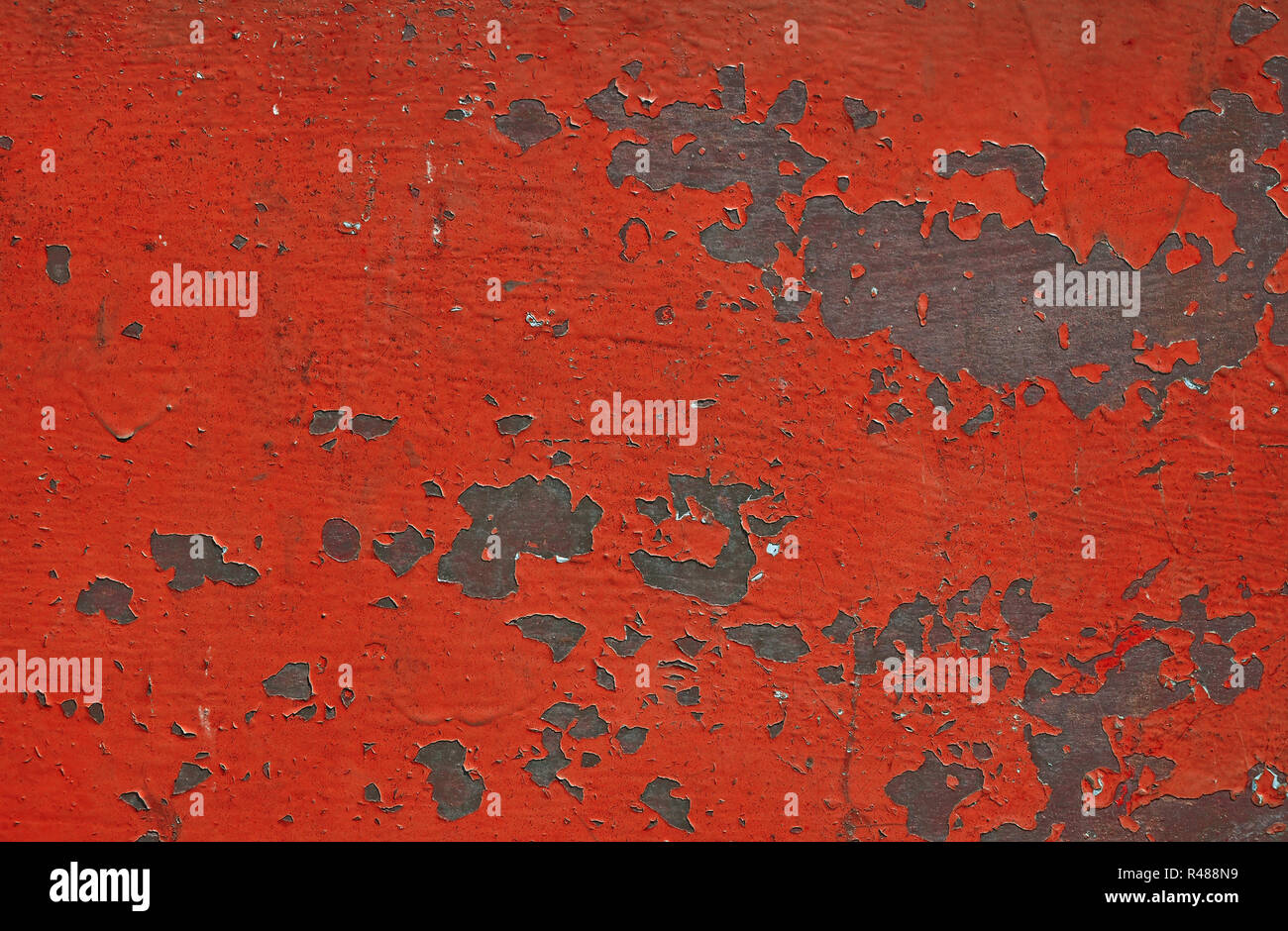 Red stained rusty painted metal surface with flakes Stock Photo - Alamy