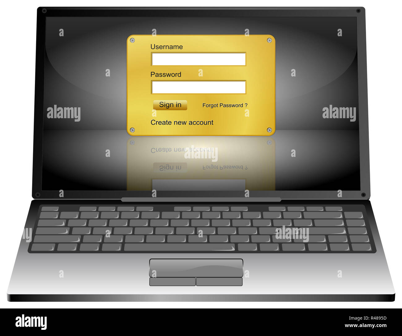 Laptop Computer with Login screen Stock Photo - Alamy