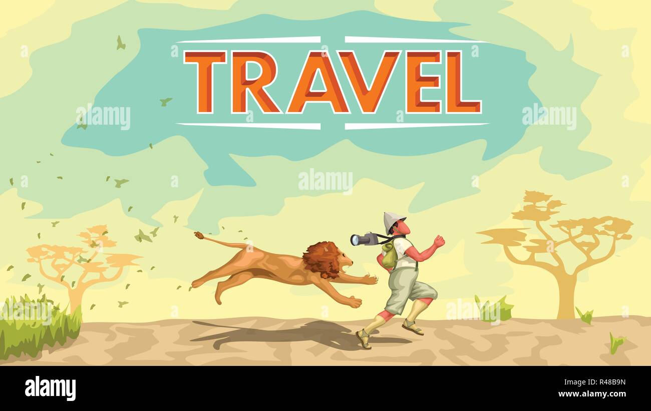 running fast from lion Stock Vector Image & Art - Alamy