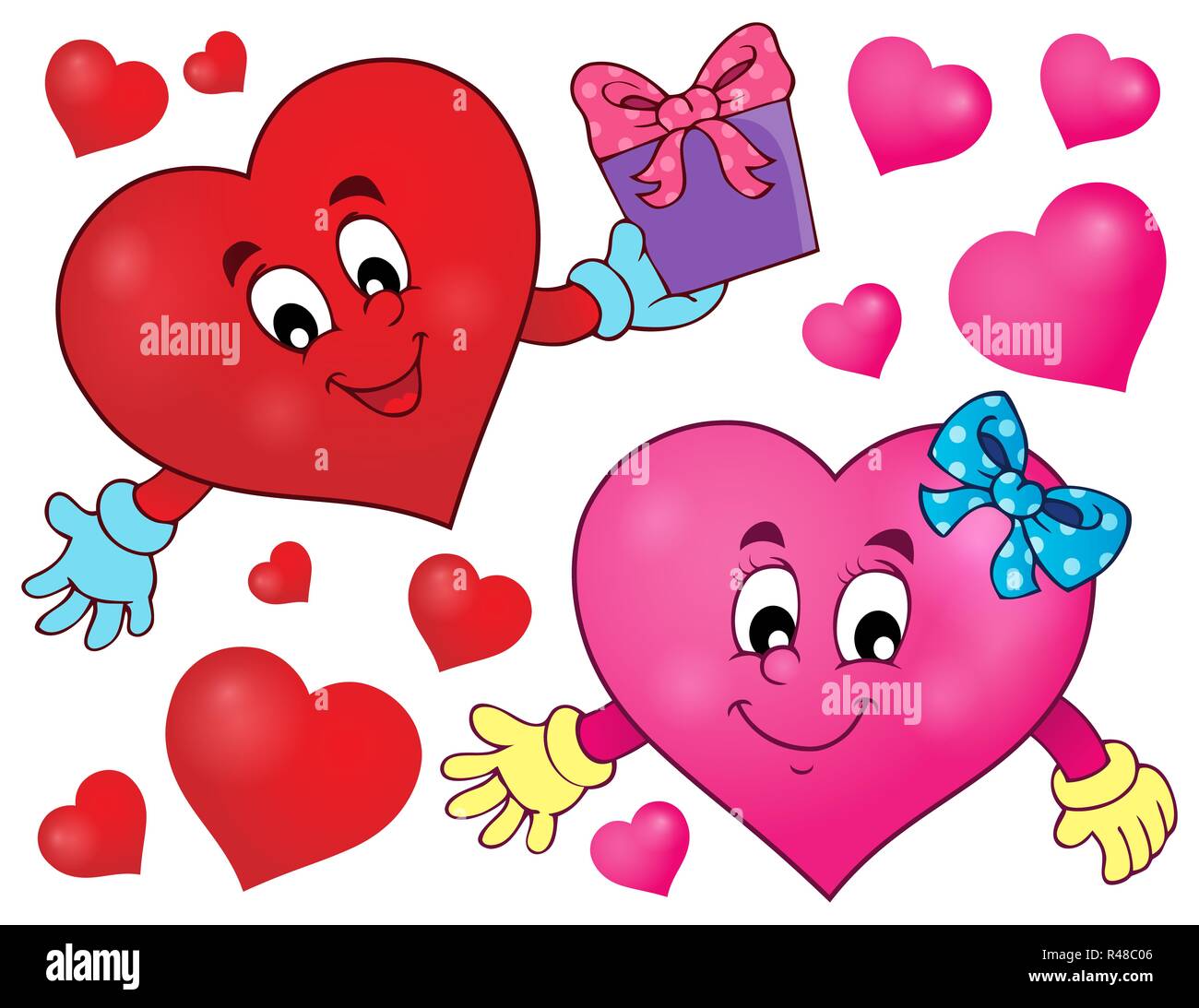 Smiling face with hearts Cut Out Stock Images & Pictures - Alamy