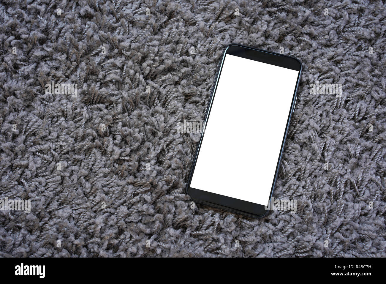 Smart Phone with blank screen phone screen mockup Close up Stock Photo ...