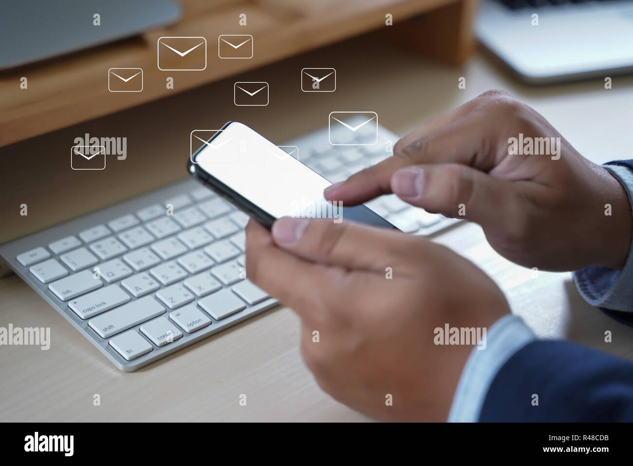 Mail Communication Connection message to mailing contacts phone Global ...