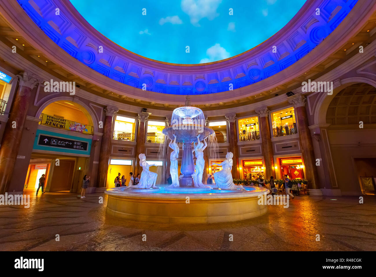 Tokyo, Japan - April 20 2018: Venus Fort is part of the Palette Town ...