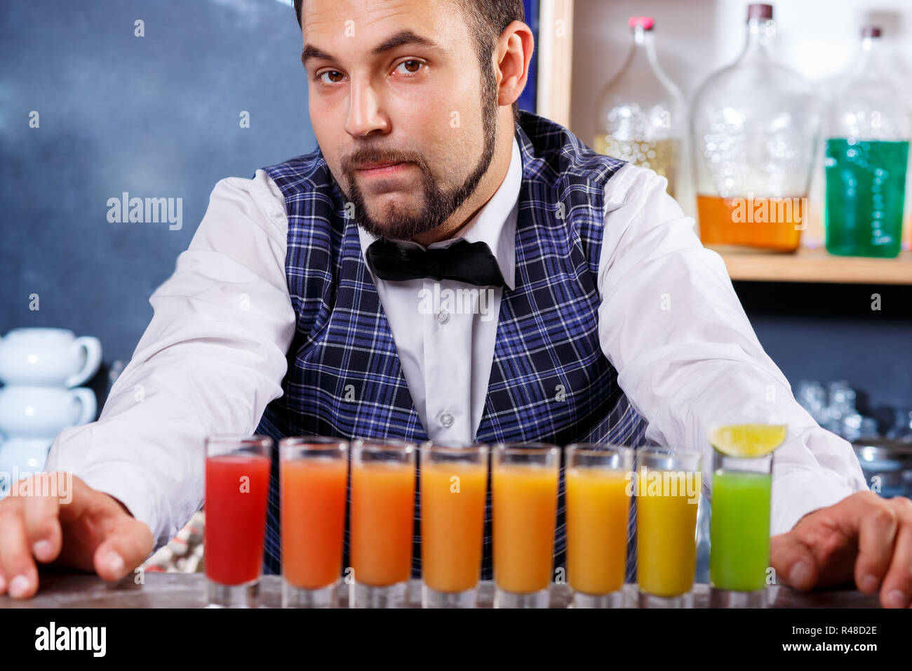 Barman at work, preparing cocktails Stock Photo - Alamy
