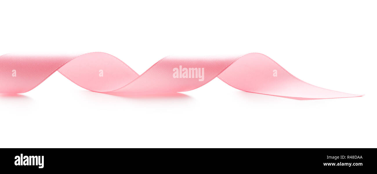pink ribbon curls on a white background Stock Photo - Alamy
