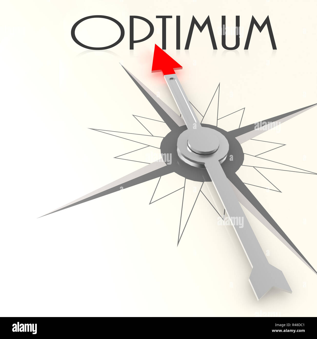 Compass with optimum word Stock Photo - Alamy