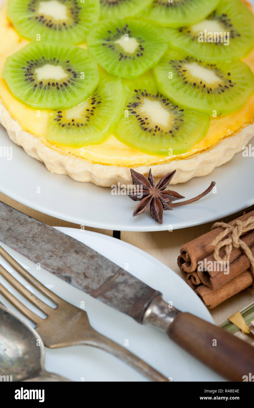 kiwi pie tart and spices Stock Photo - Alamy