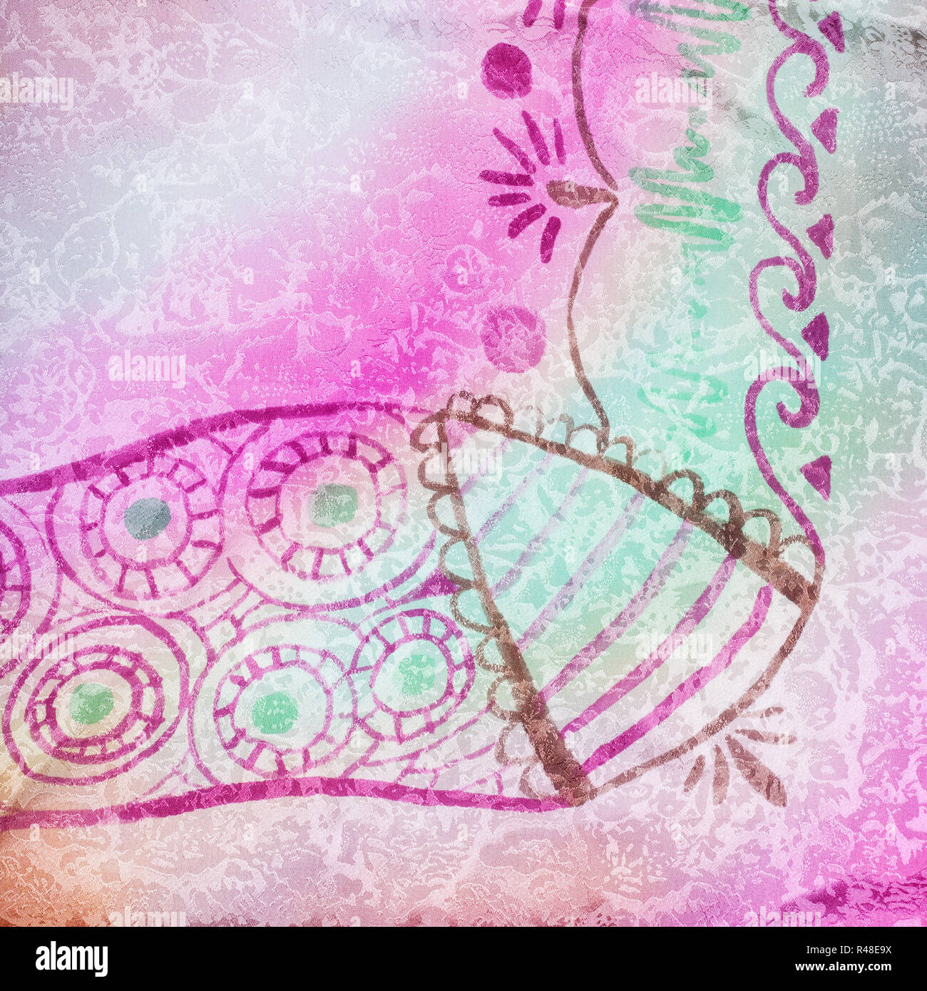 hand drawing abstract decoration of silk batik Stock Photo - Alamy