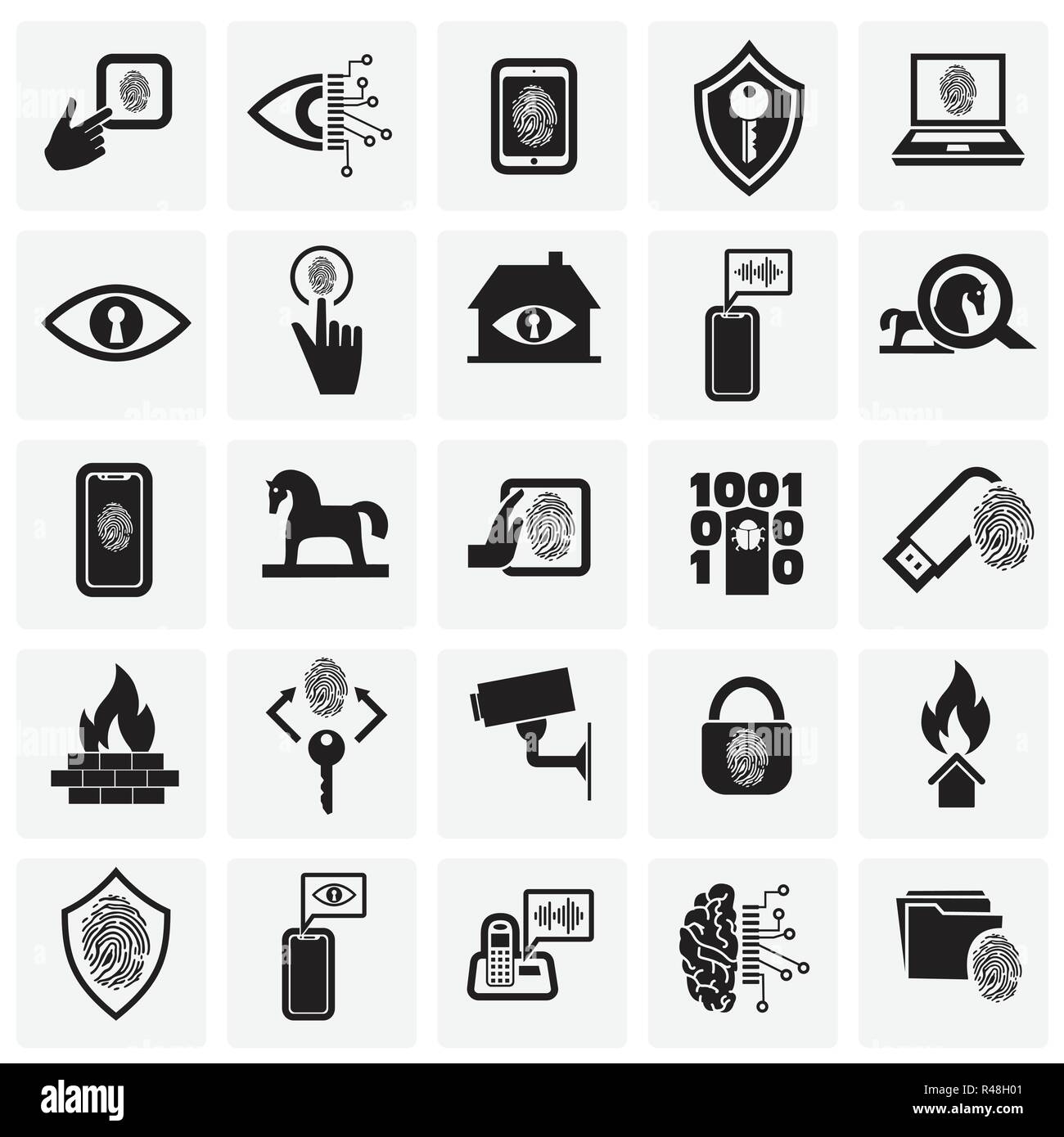Cyber security icons set on background for graphic and web design ...