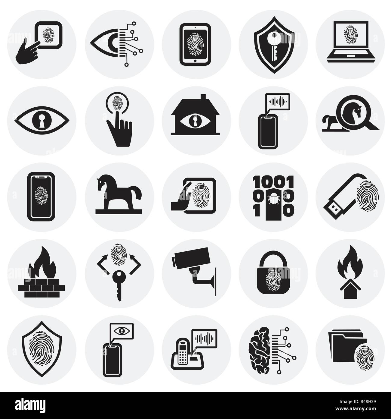 Cyber security icons set on background for graphic and web design ...