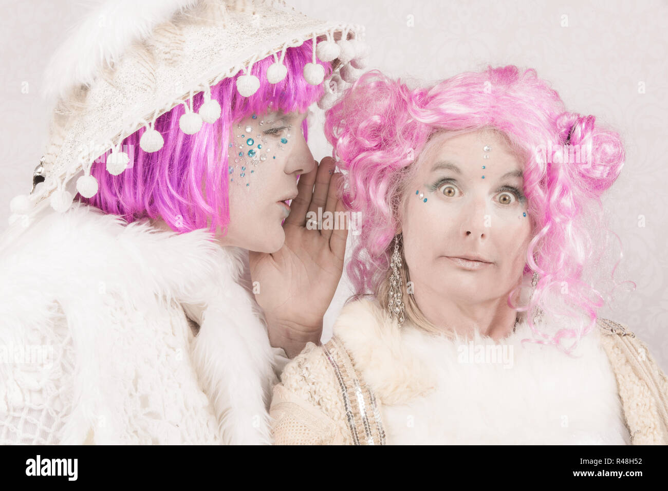 Gossiping Female Characters Stock Photo - Alamy