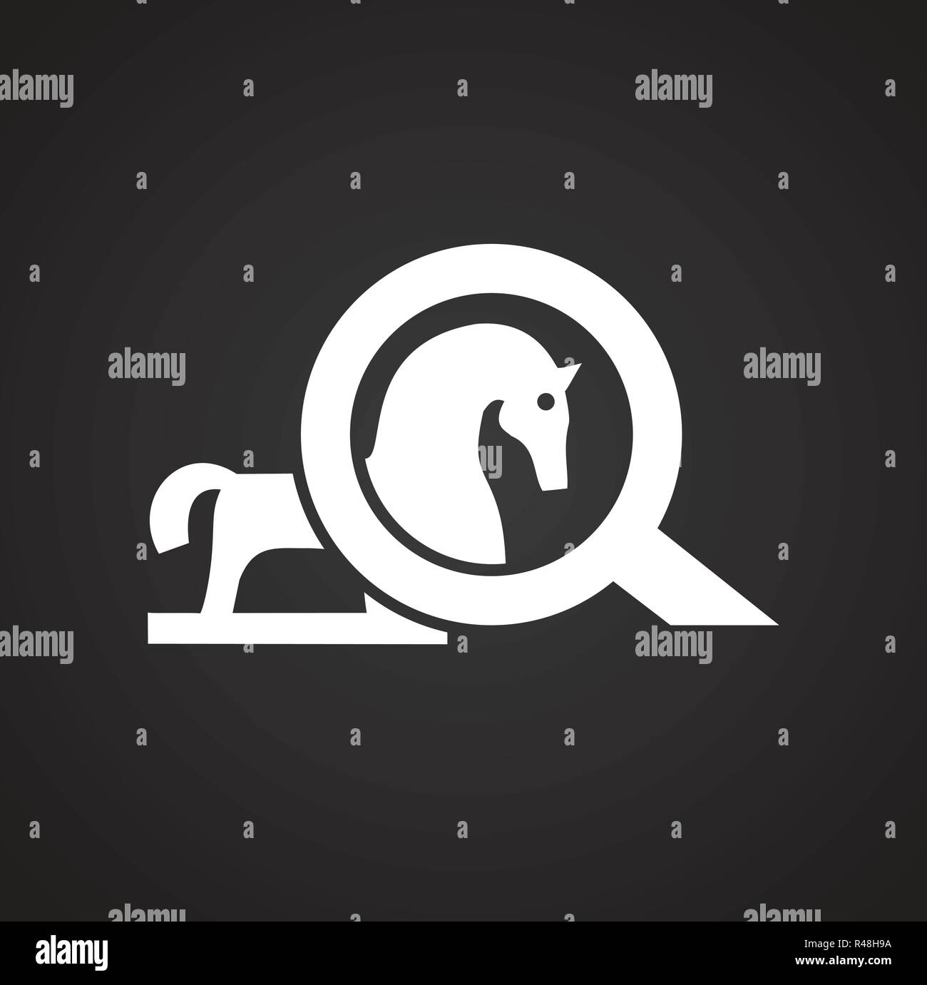 Trojan virus horse on black background for graphic and web design ...