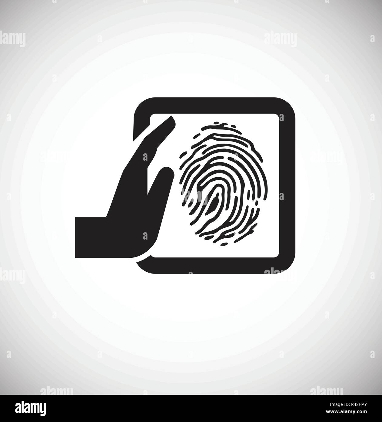Finger print access on white background for graphic and web design ...