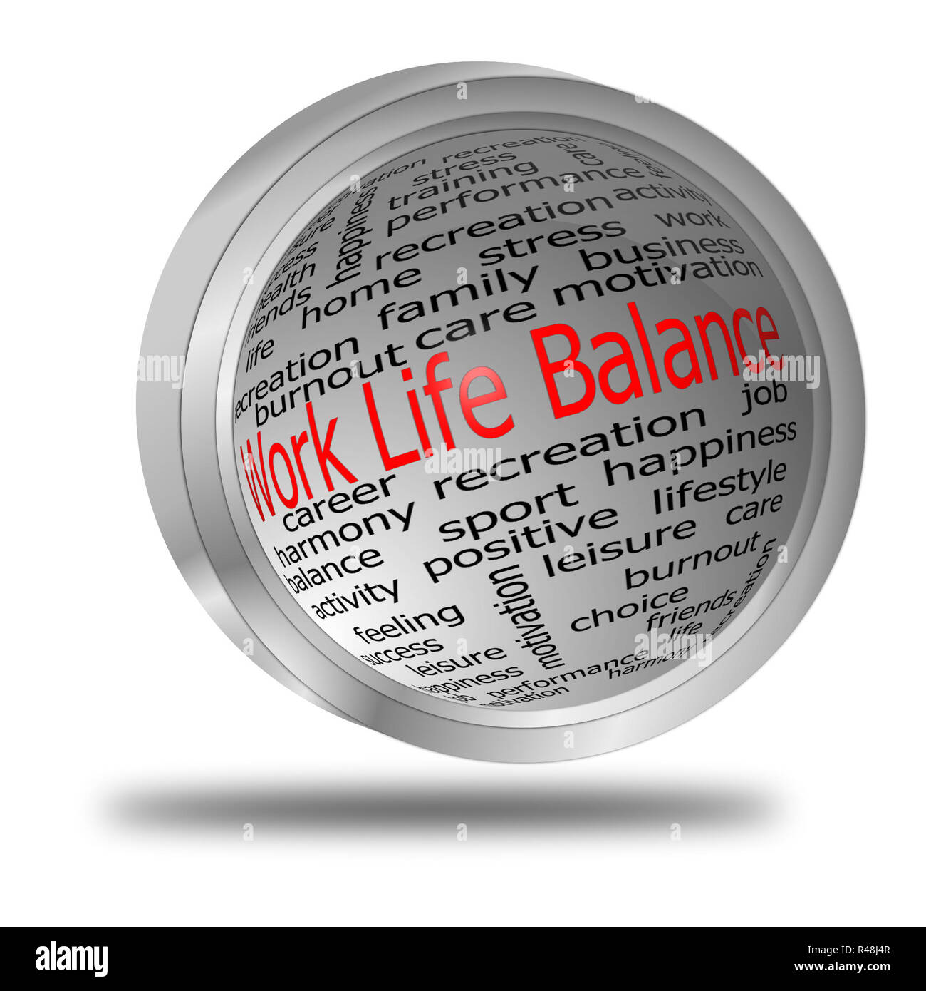Work Life Balance button Stock Photo - Alamy