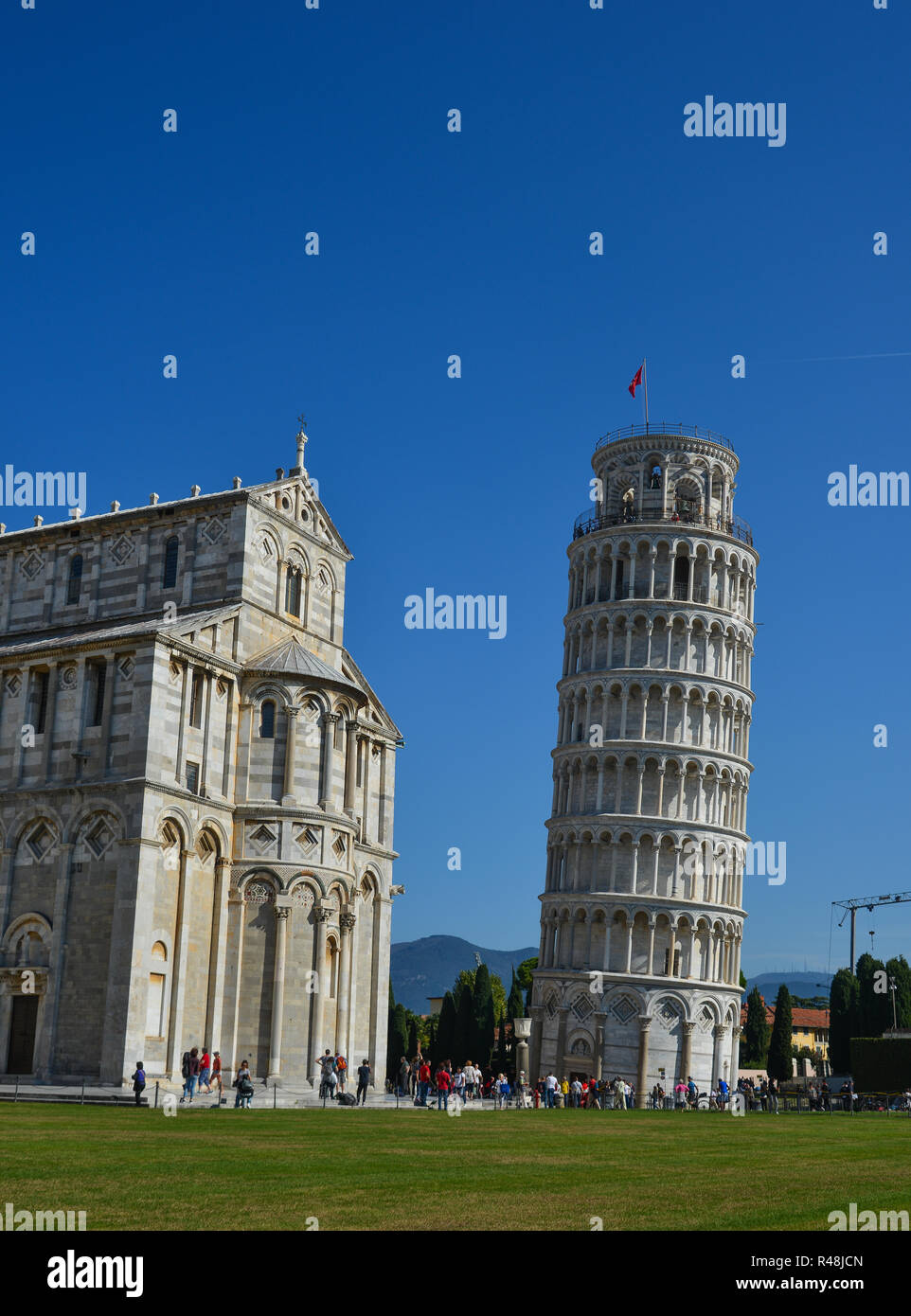 Pisa, Italy - Oct 18, 2018. Pisa Cathedral with Leaning Tower. The ...