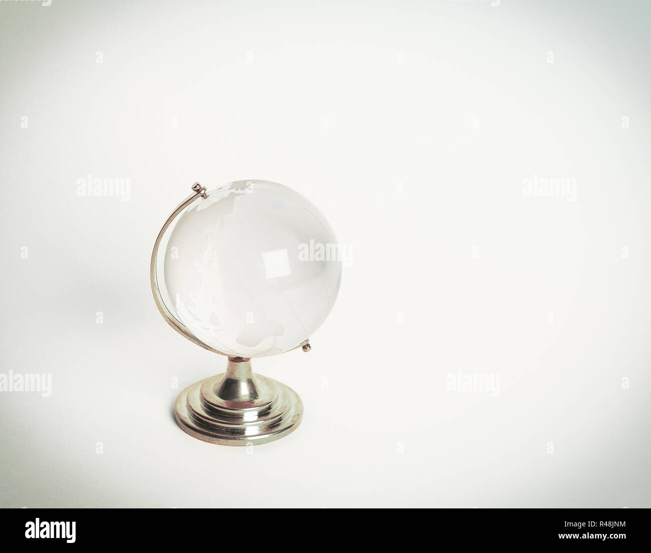 little globe.isolated on a white background. photo with copy space ...