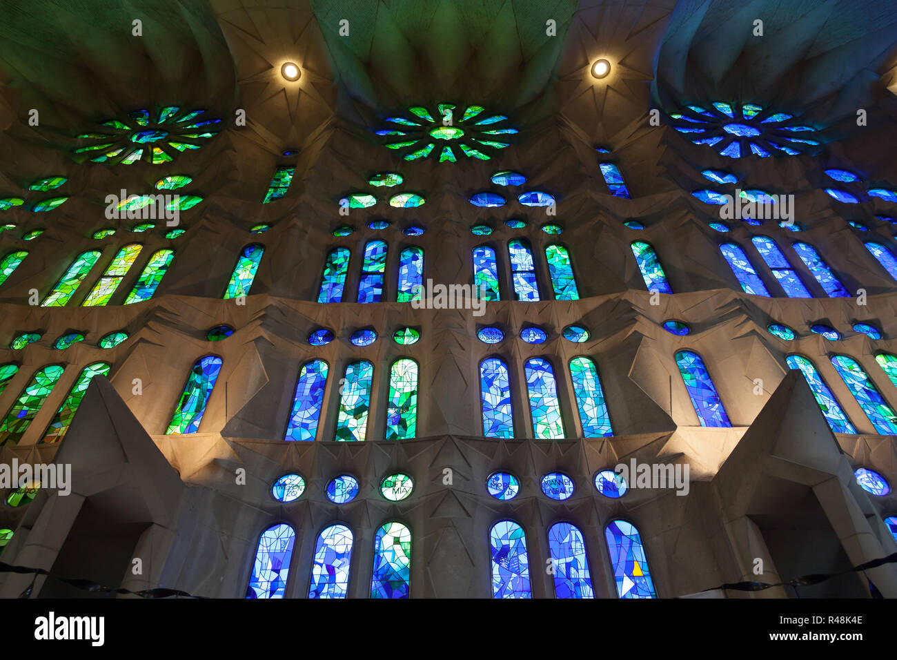 Church windows interior Stock Photo - Alamy