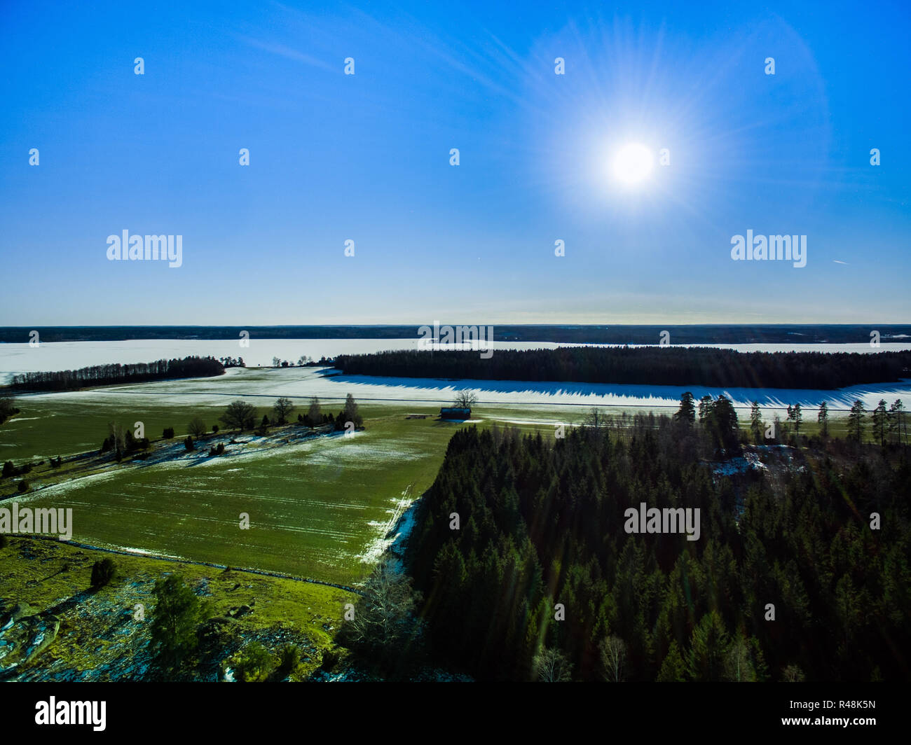 Sunlight sunset falling over green hi-res stock photography and images ...