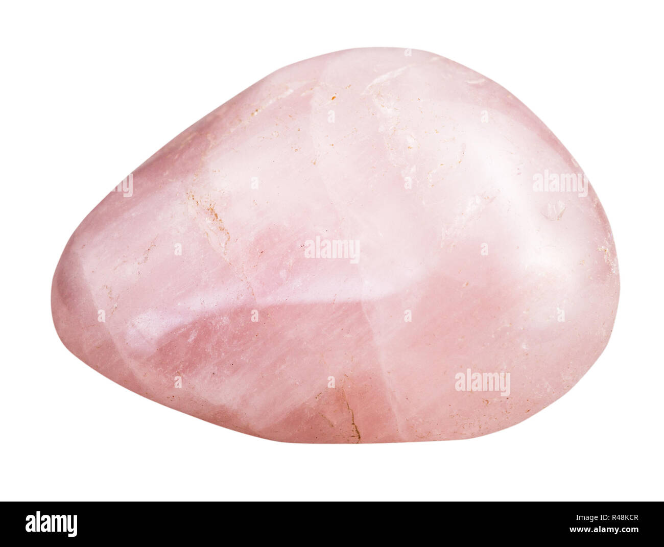 tumbled rose quartz mineral gem stone isolated Stock Photo - Alamy