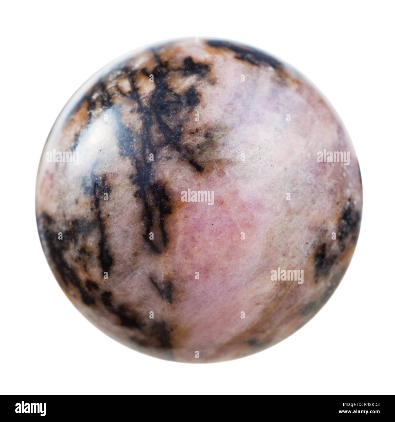 ball from rhodonite mineral gemstone isolated Stock Photo - Alamy