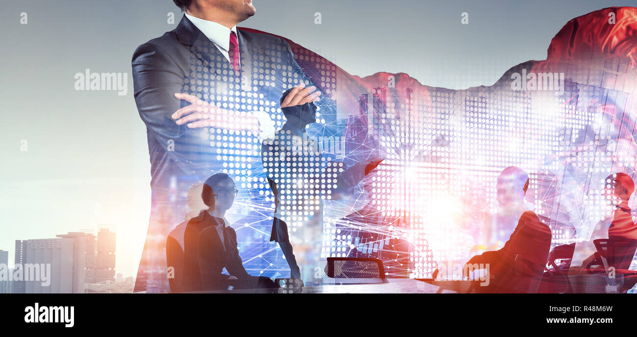 Building his super team Stock Photo - Alamy