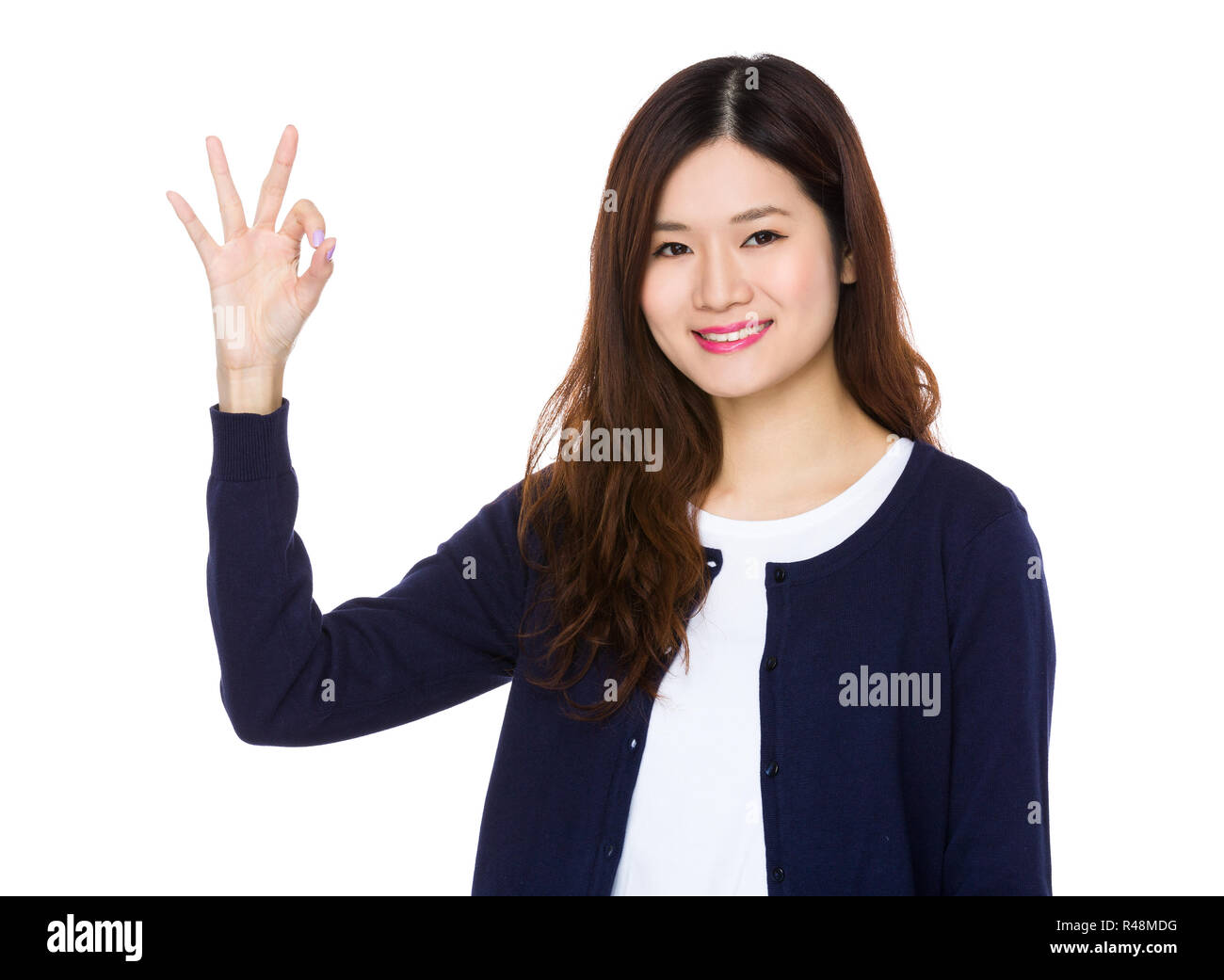 Young persons girls smile gesture hi-res stock photography and images ...