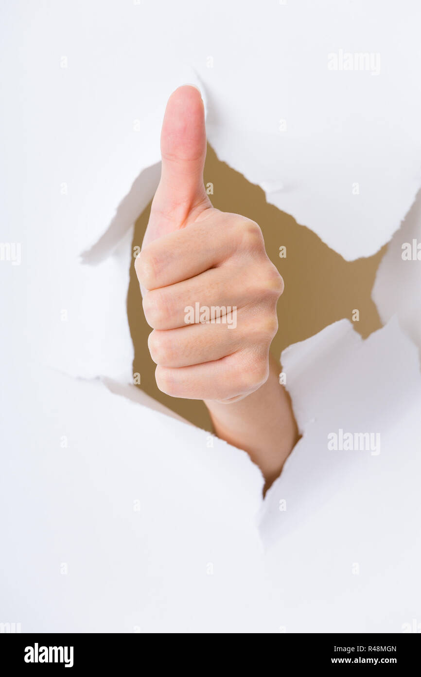 Human hand gesturing thumbs up Stock Photo - Alamy