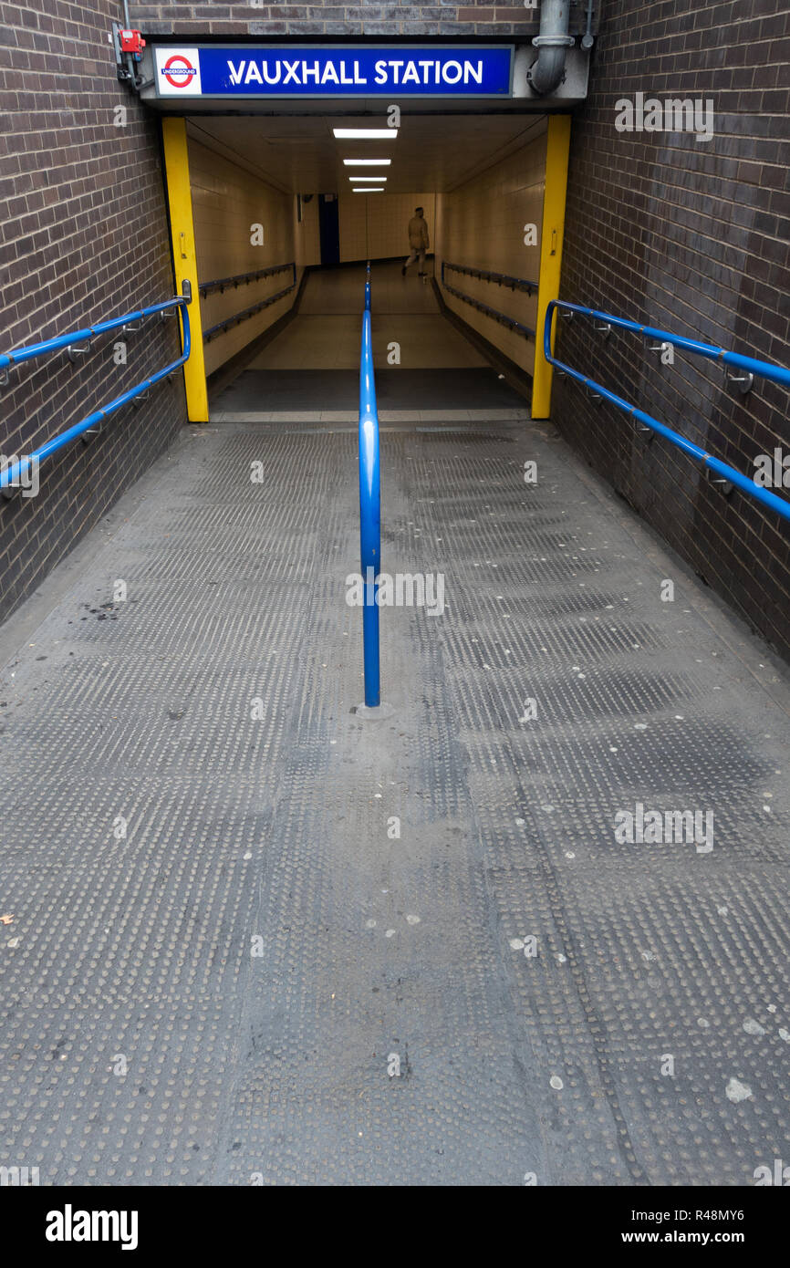Underground ramp to Vauxhall Tube Station Stock Photo - Alamy