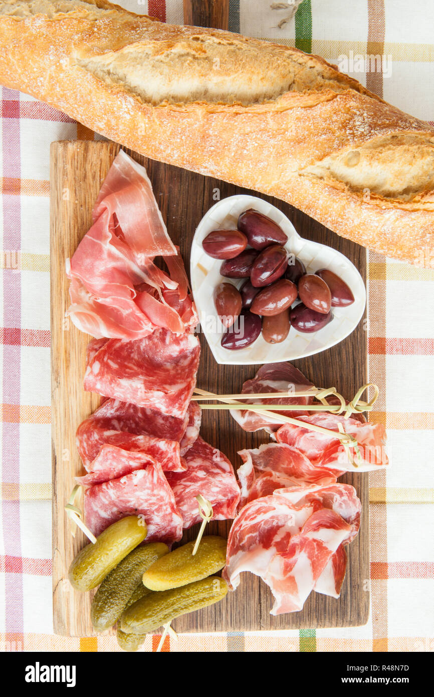different ham and salami Stock Photo - Alamy