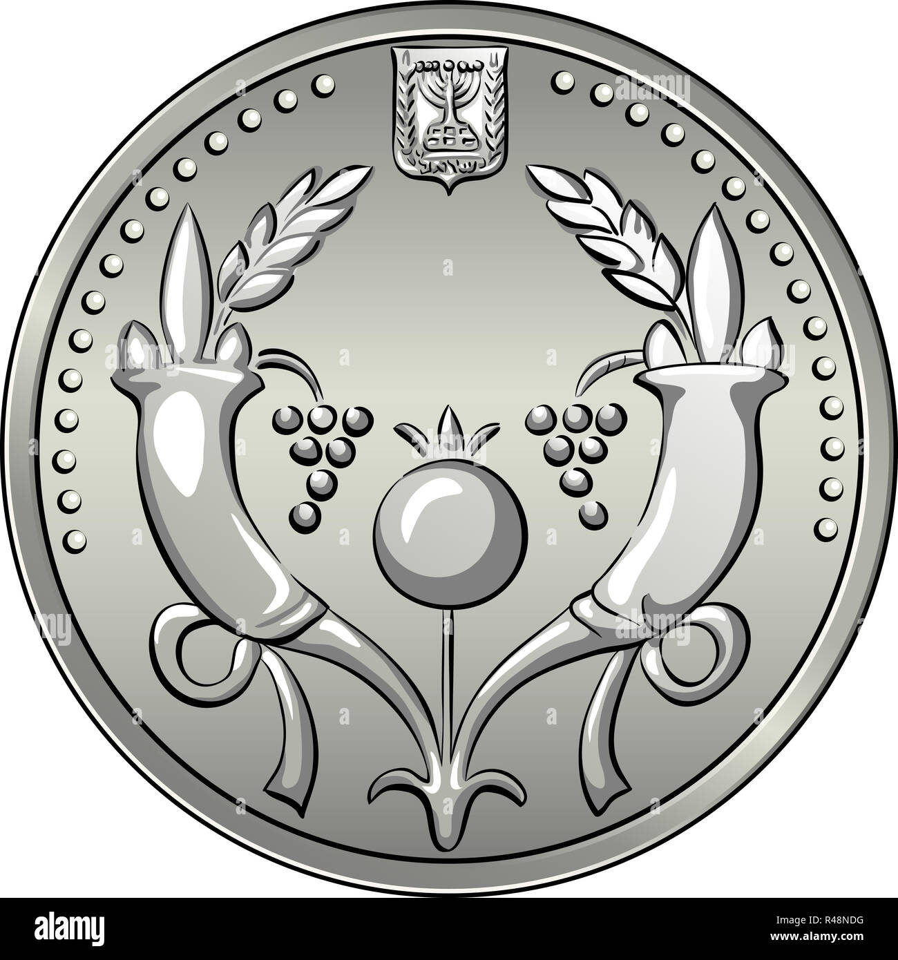Obverse Israeli silver money two shekel coin Stock Photo - Alamy
