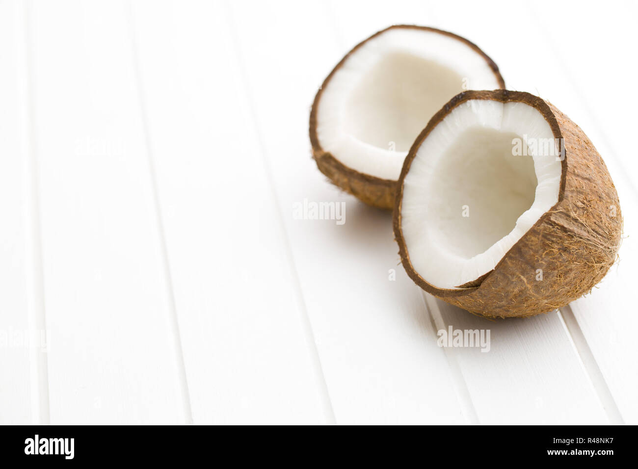 the halved coconut Stock Photo - Alamy