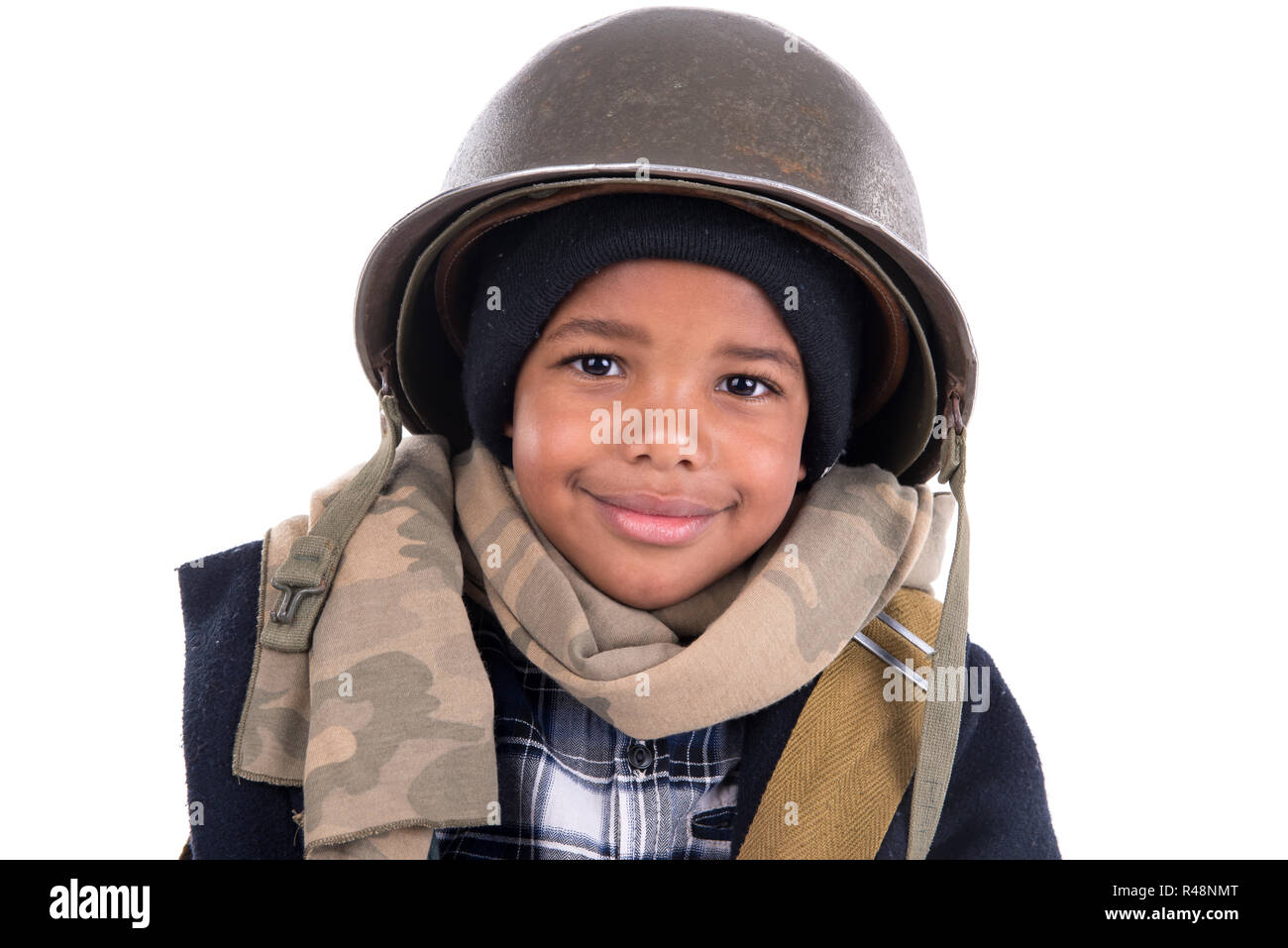 Boy And Helmet Army High Resolution Stock Photography and Images - Alamy
