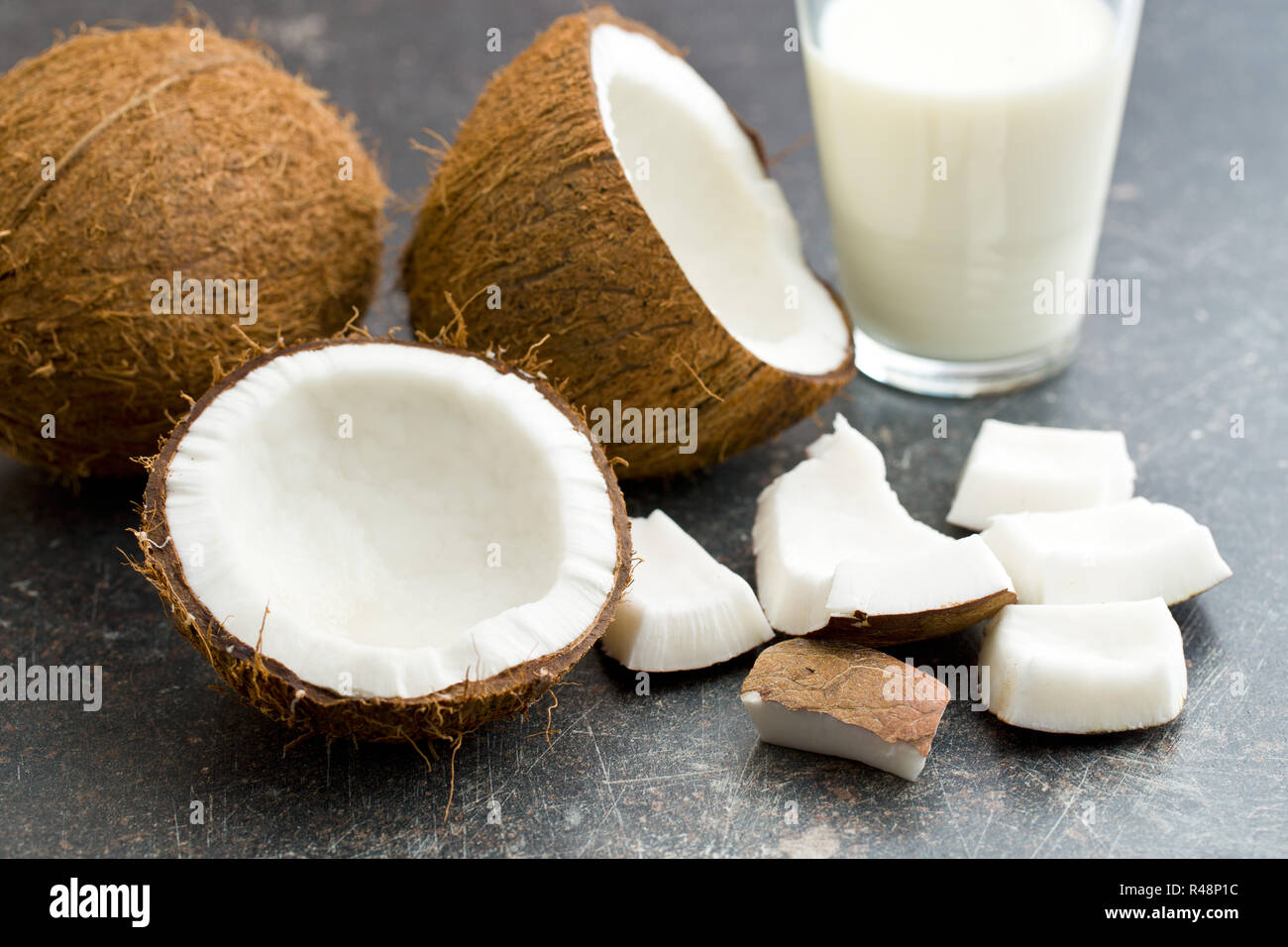coconut and milk Stock Photo - Alamy