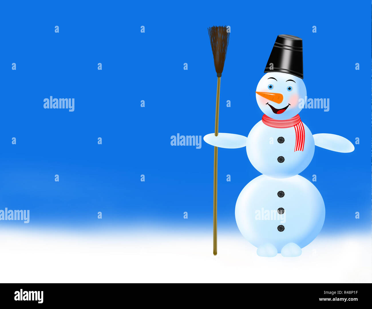 fabulous snowman on the snow Stock Photo - Alamy