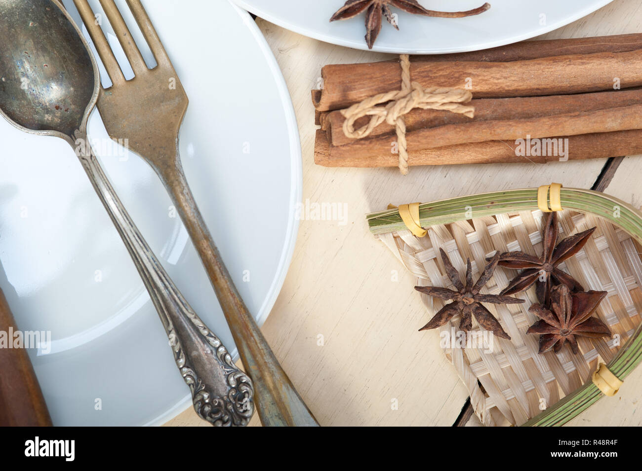 rustic table set Stock Photo - Alamy