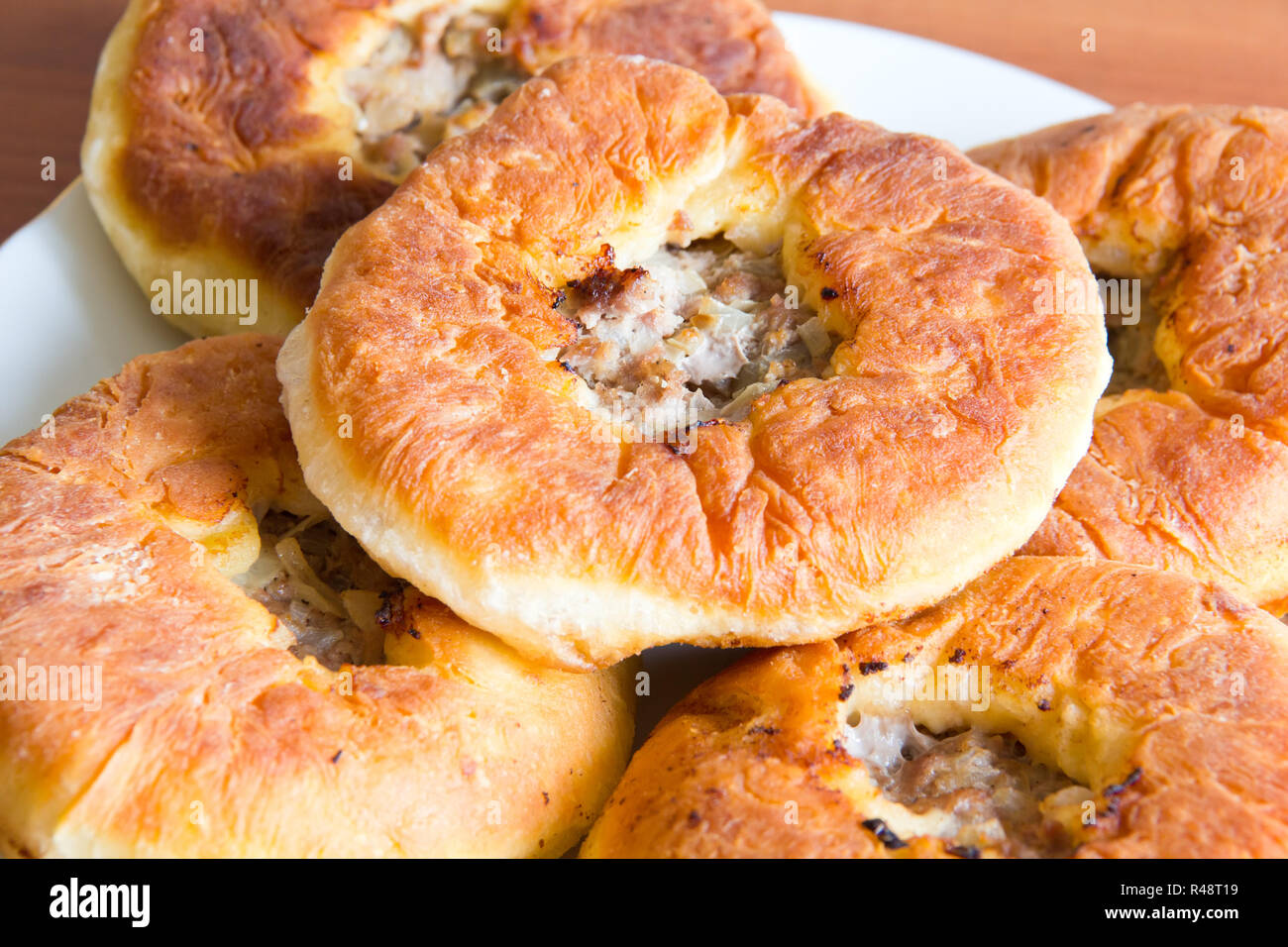 Russian Pie with meat Stock Photo - Alamy