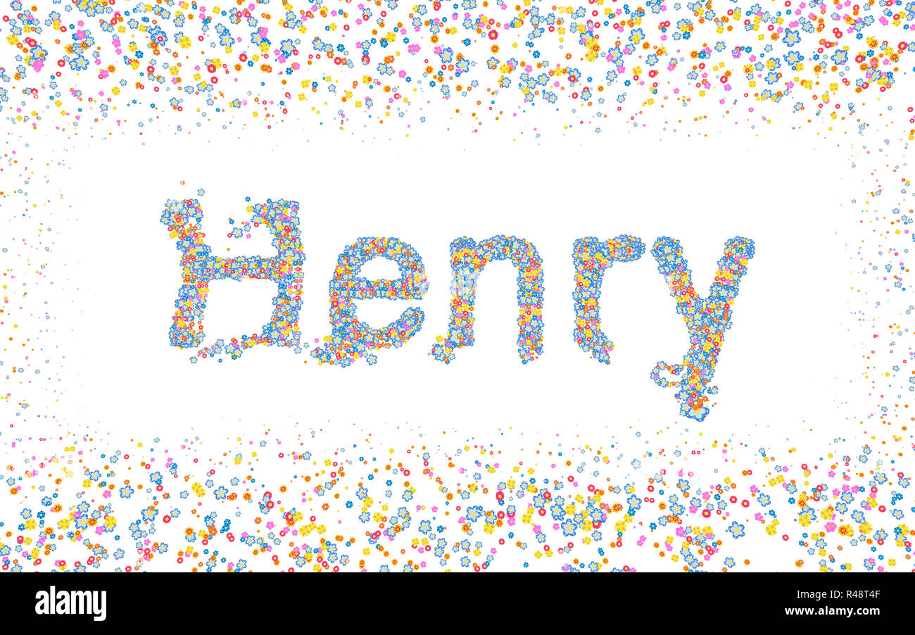 Henry, Male name coated with various colorful flowers Stock Photo - Alamy