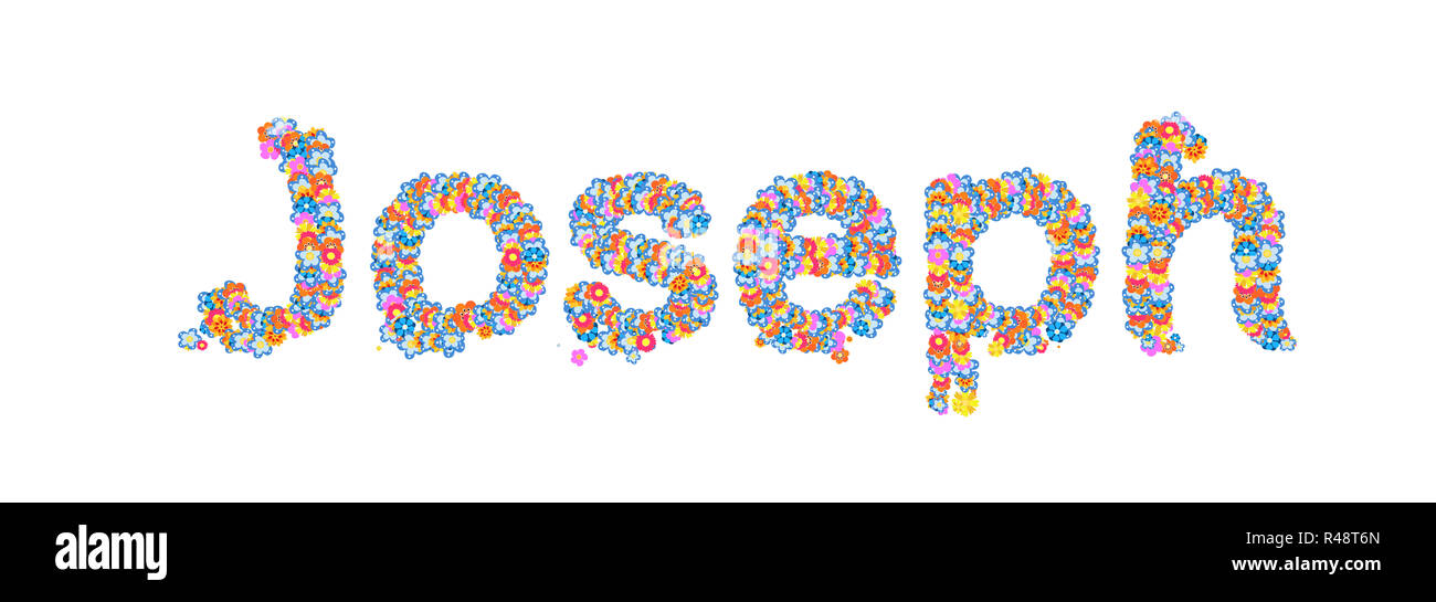 Male name Joseph filled with flowers Stock Photo - Alamy