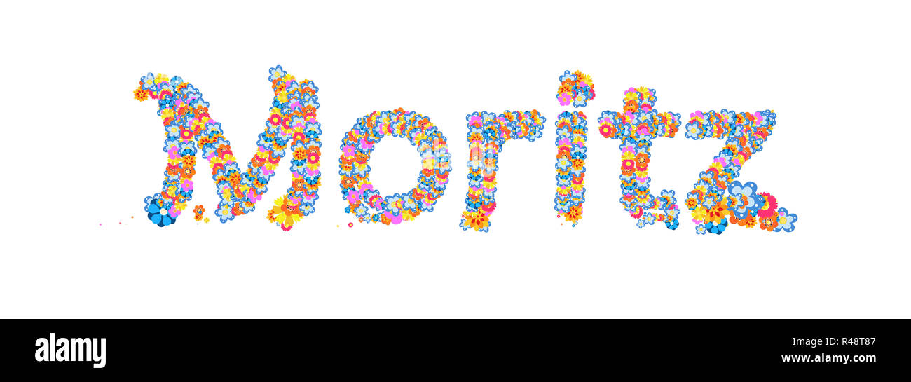 Male name Moritz filled with flowers Stock Photo - Alamy