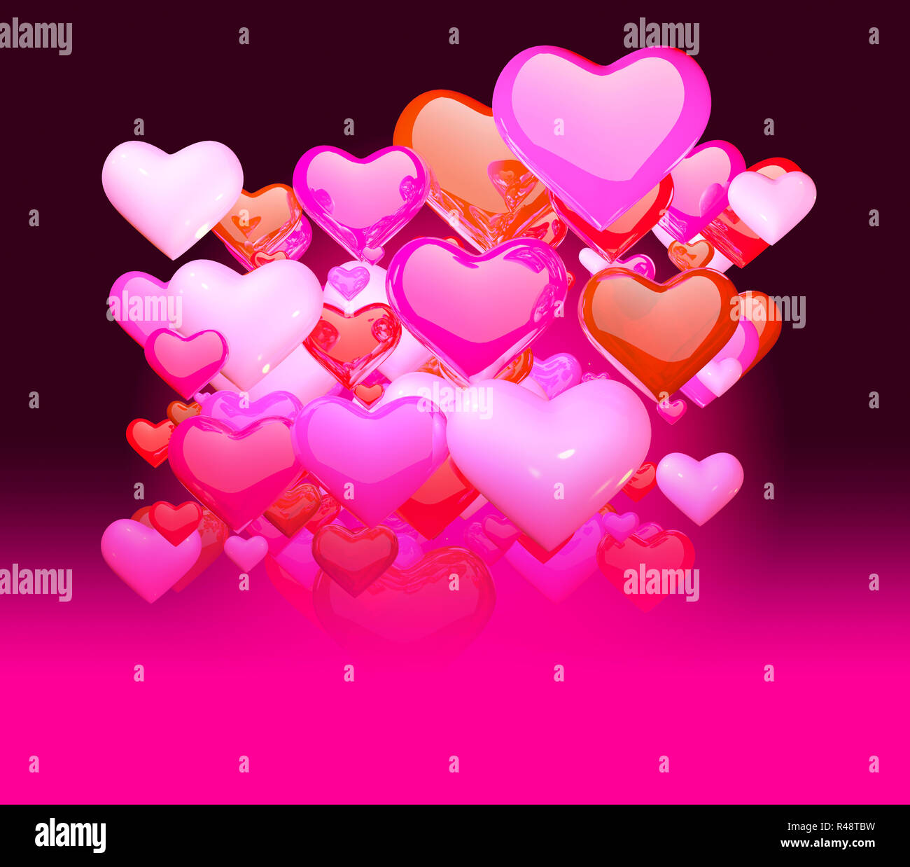 red hearts rising up, wallpaper artwork Stock Photo - Alamy