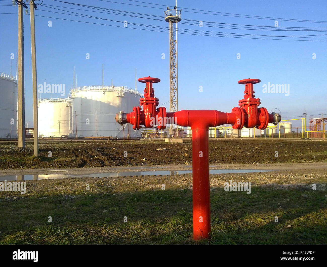 Output pipeline of fire system Stock Photo - Alamy
