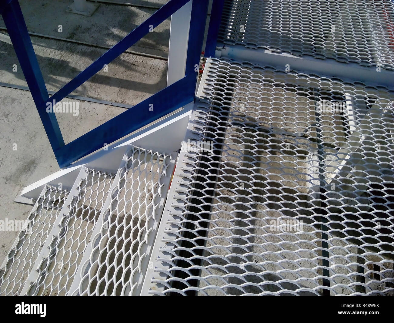 Steel service platform and stairs Stock Photo - Alamy