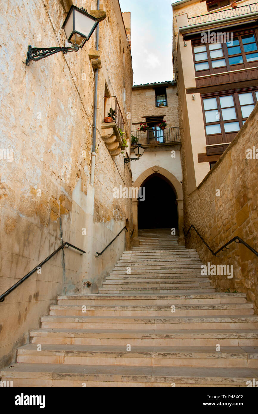 Stone Stairway - Calaceite - Spain Stock Photo - Alamy