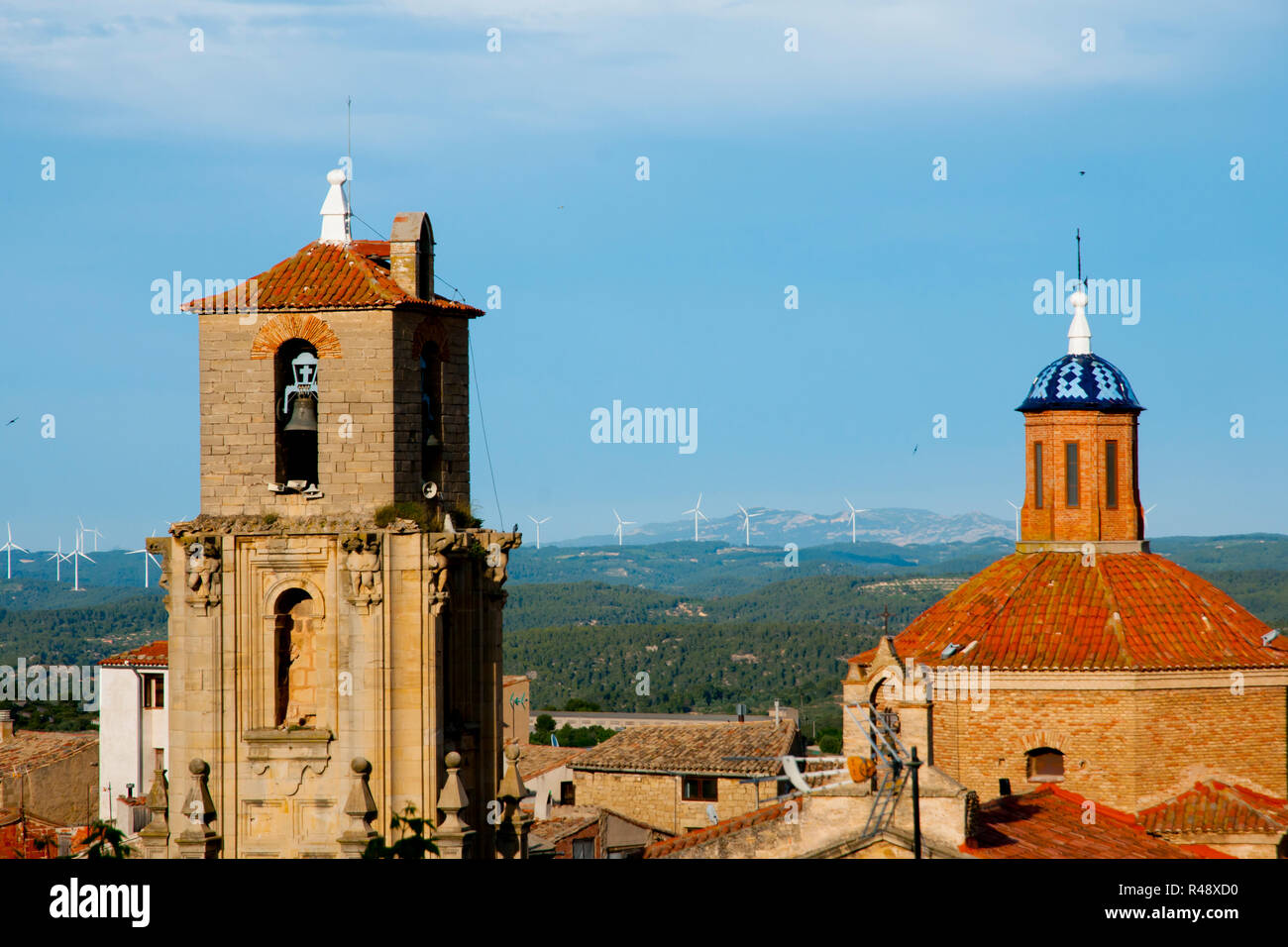 Bell Tower - Calaceite - Spain Stock Photo - Alamy