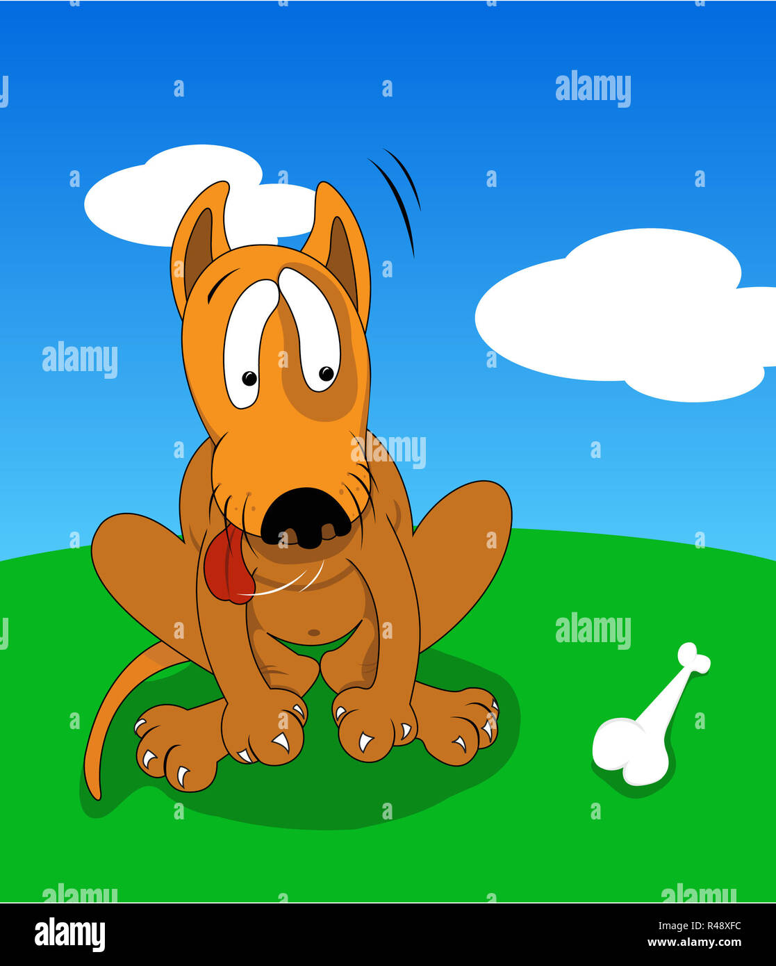 Tail wagging dog cartoon hi-res stock photography and images - Alamy